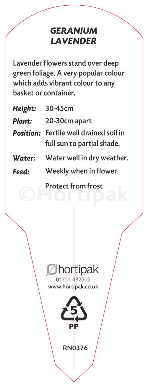 Geranium Lavender Plant Labels - Hortipak