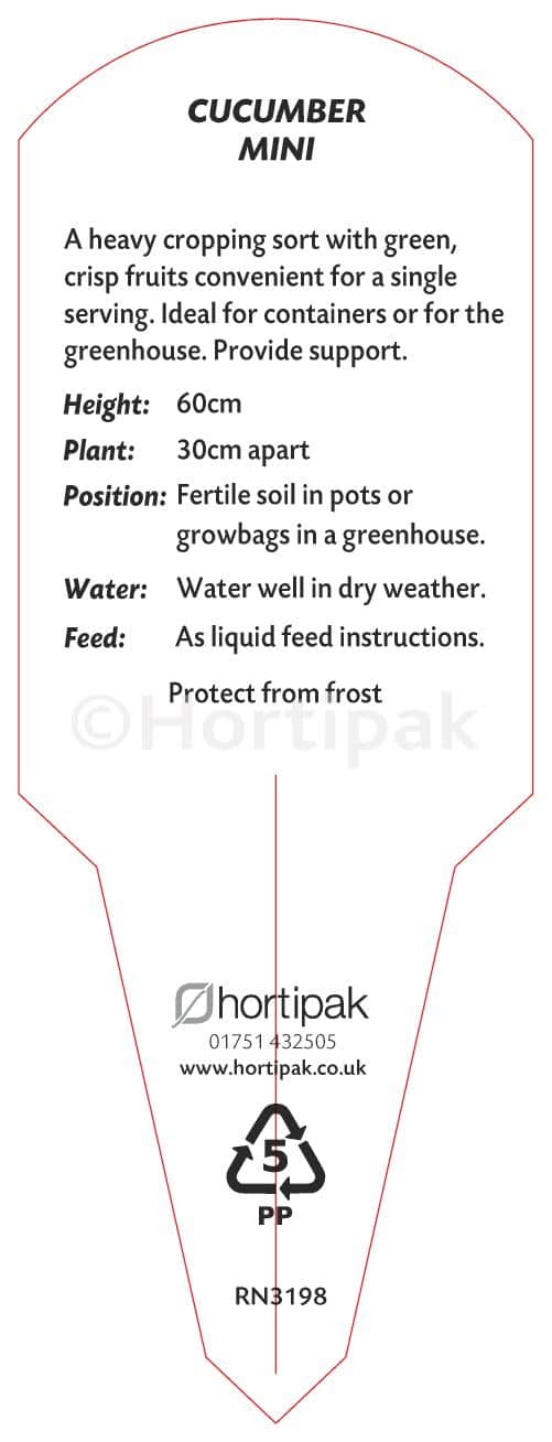Cucumber Mini Plant Labels - Hortipak