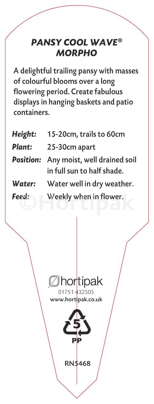 Pansy Cool Wave Morpho Plant Labels - Hortipak