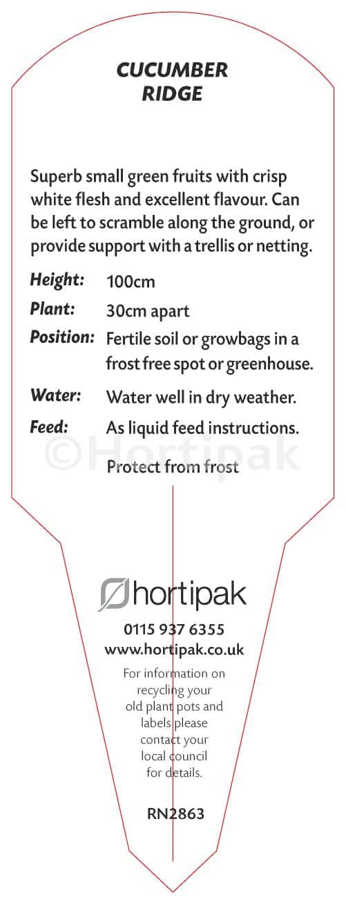 Cucumber Ridge Plant Labels - Hortipak